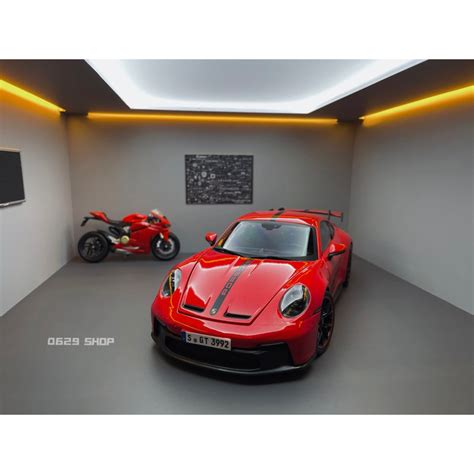 1：18 Porsche 911 Gt3 992 保時捷模型車 拉花紅 超跑模型 房間擺設1：18 模型車 生日禮物男生 蝦皮購物