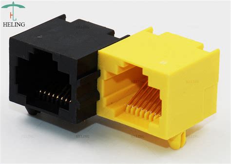 Yellow R A 1x2 Ports Right Angle Rj45 Connector Mj5688p Fb12 Hprdnry