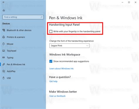 How To Disable Write With Fingertip In Windows 10