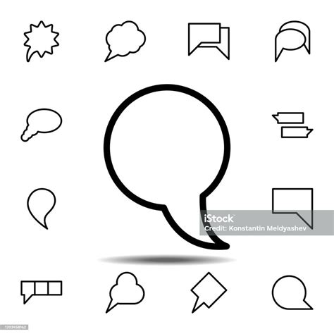 거품 채팅 아이콘 Ui 및 Ux 웹 사이트 또는 모바일 응용 프로그램에 대해 설정 채팅 거품 아이콘의 간단한 얇은 라인 개요 벡터 요소 0명에 대한 스톡 벡터 아트 및 기타