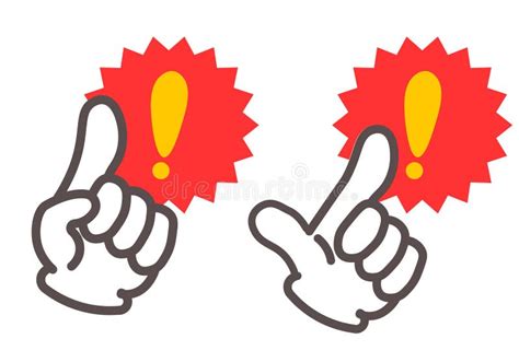 Speech Bubble With Index Finger And Exclamation Mark Stock Vector Illustration Of Finger
