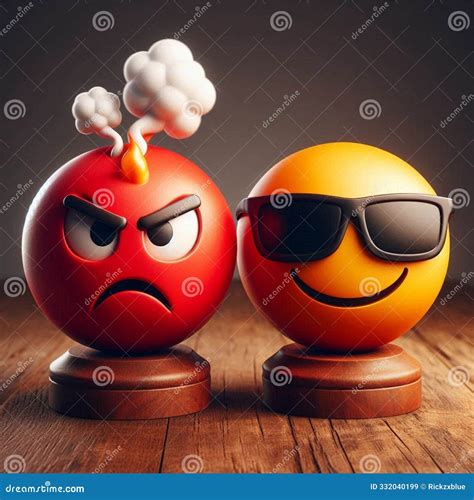 Two Emojis One Stressed And The Other Happy Wearing Sunglasses