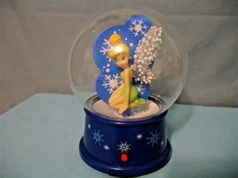 Gemmy Disney Tinkerbell Christmas Waterless Musical Snow Globe Plays 10