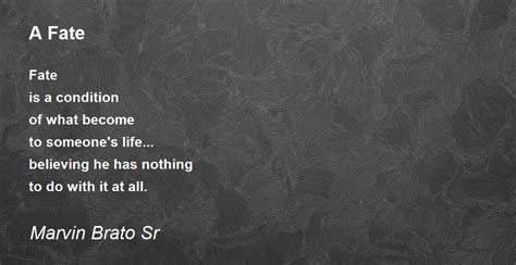 A Fate A Fate Poem By Marvin Brato Sr