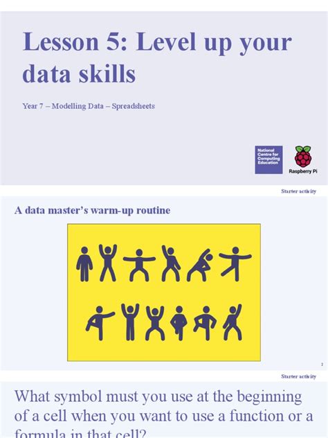 Lesson 5 Level Up Your Data Skills Year 7 Modelling Data