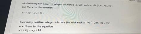 solved a how many non negative integer solutions i e with