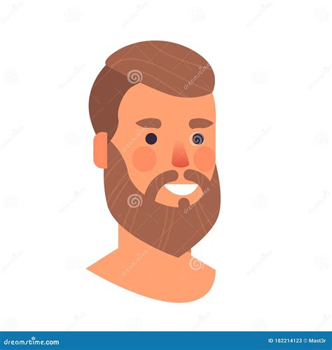 Man Head Avatar Beautiful Human Face Male Cartoon Character Portrait