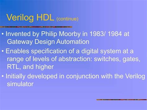 Introduction To Verilog Basic Modeling Ppt