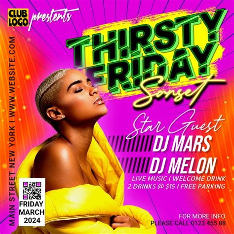 Thirsty Friday Night Party Template Postermywall