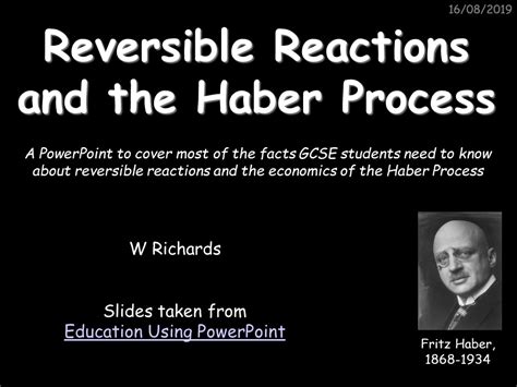 GCSE Reversible Reactions And The Haber Process Teaching Resources