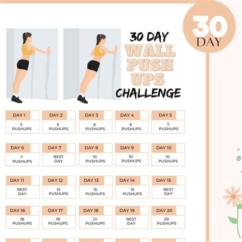 30 Day Pushup Challenge Printable