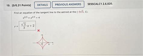 Solved Find An Equation Of The Tangent Line To The Astroid