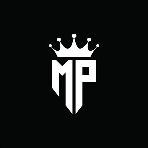 Mp Logo Monogram Emblem Style With Crown Shape Design Template