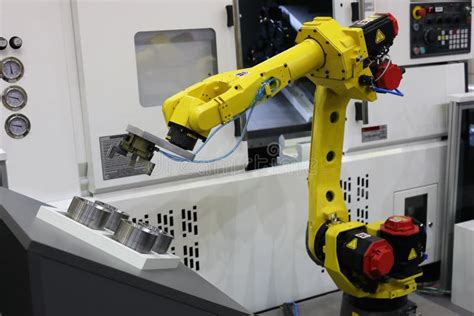 Automated CNC Machine Loading With Robotic Arm Stock Image Image Of Equipment Automatic
