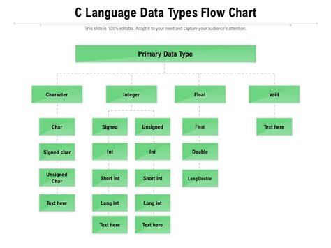 C Language Data Types Flow Chart Ppt Powerpoint Presentation File Slide Por
