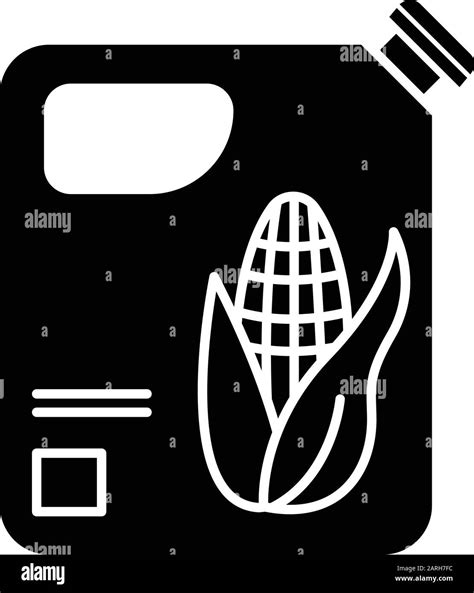 Plastic Bottle Of Corn Oil Glyph Icon Organic Chemistry Vegetable Oil