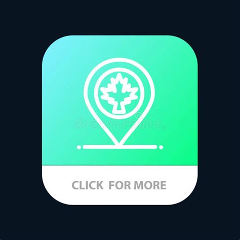 Map Location Canada Leaf Mobile App Button Android And Ios Line