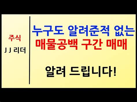 누구도 알려준적 없는 매물공백 구간 매매 알려 드립니다~ Jj리더