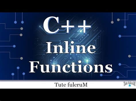 Topic 10 (Part 1) : C++ inline functions|cpp inline functions|cpp programming videos - YouTube