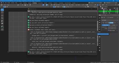 unable to export uv layouts when this object selected r blender