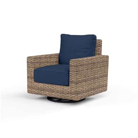 Sunset West Havana Outdoor Swivel Rocker Lounge Chair With Sunbrella