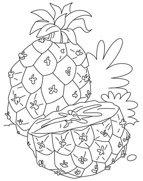 Gambar Mewarnai Buah Nanas