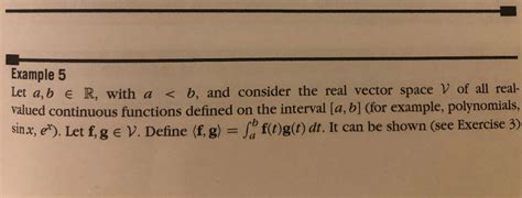 Solved Consider The Inner Product Space V Of Example With Chegg