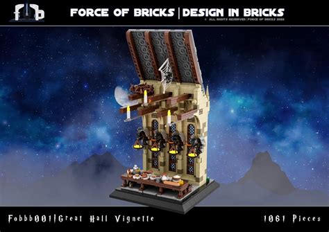 Lego Moc Great Hall Vignette Fobbb001 Force Of Bricks By Force Of