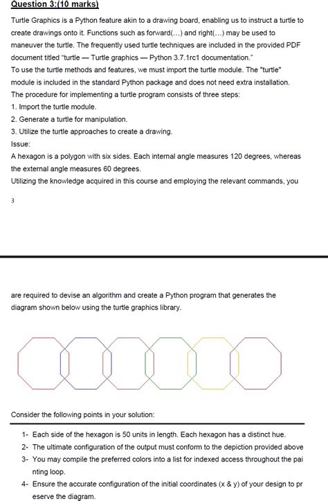 Solved Question 310 ﻿marksturtle Graphics Is A Python