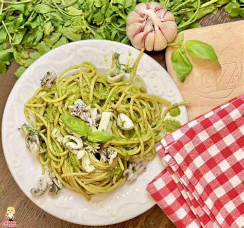 Best Basil Pesto And Squid Pasta Italian Easy Recipe