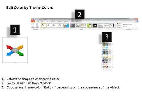 Diverging Four Arrows Colorful Flow Diagram Circular Motion PowerPoint Templates PowerPoint