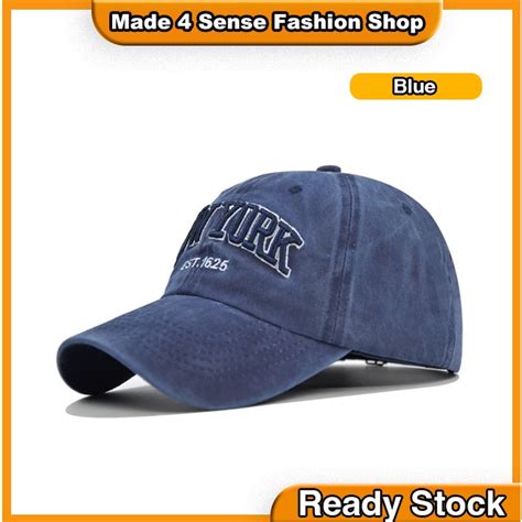 Vintage Washed Old School Baseball Cap Unisexsolid Embroidered