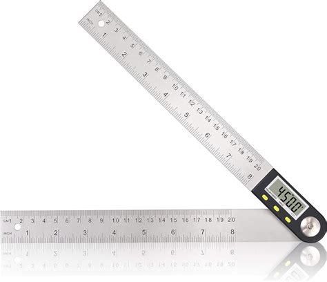 ESynic Digital Angle Finder Protractor Inch Mm Stainless Steel Angle Finder Ruler