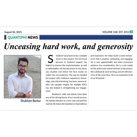 Shubham Borkar On Linkedin Thank You Quantiphi For The Recognition 10 Comments