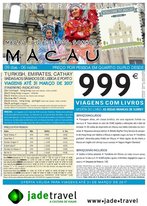Viagens A Macau Desde 999 Voos De Lisboa E Porto Hotel 6 Noites