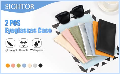 Sightor Sunglass Case 2 Pcs Travel Soft Eyeglass Cases For Women
