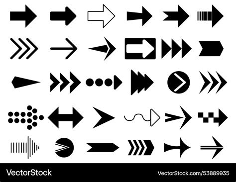 Arrow Icon Set Navigation And Direction Pack Vector Image