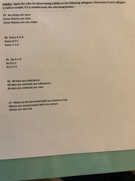 Solved Validity Apply The Rules For Determining Validity To