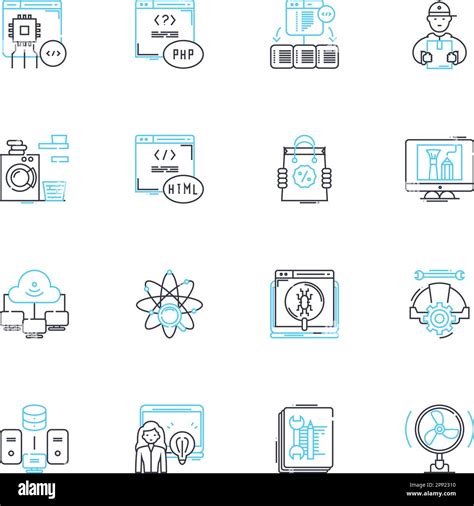 Equipment Linear Icons Set Machinery Gear Tools Apparatus Gadget