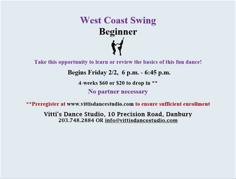 Feb 2 West Coast Swing Beginner Danbury CT Patch
