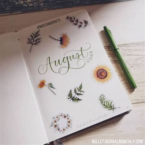 21 August Theme Ideas For Your Bullet Journal Bullet Journal Monthly