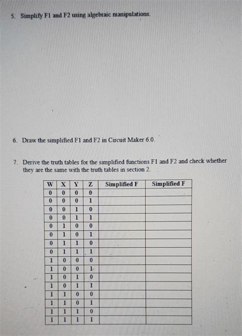 Solved 5 Simplify F1 And F2 Using Algebraic Manipulations