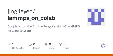 Github Jingjieyeolammpsoncolab Scripts To Run The Conda Forge