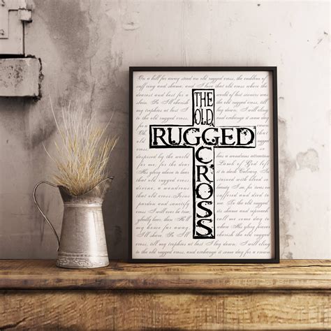 Christian Wall Art The Old Rugged Cross Digital Print Etsy