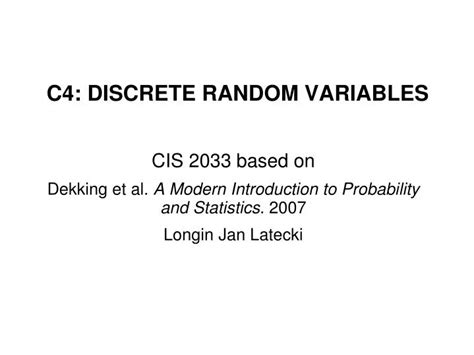 Ppt C Discrete Random Variables Powerpoint Presentation Free
