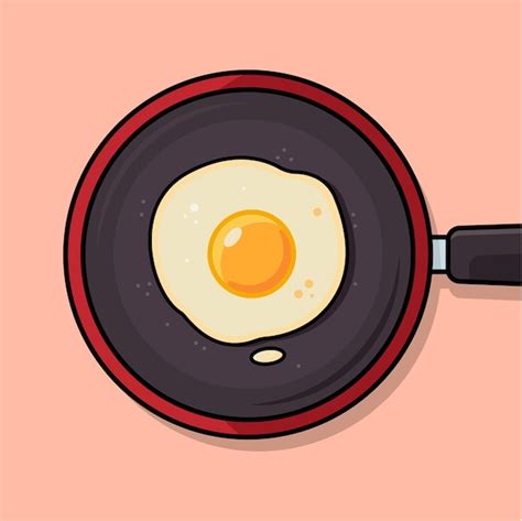 튀긴 계란 그림 프리미엄 벡터