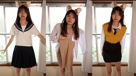 【노브라 노팬티】여러 교복에 갈아입어봤더니 Youtube