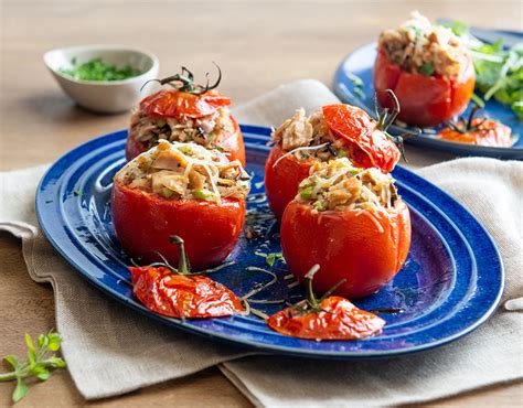 Garlic And Tuscan Herb Tuna Stuffed Roast Tomatoes Genova Seafood