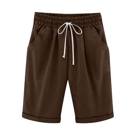 Plus Size Capri Pants For Women Summer Solid Elastic Waisted Drawstring