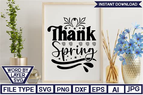Thank Spring Svg Cut File Graphic By Nzgraphic · Creative Fabrica